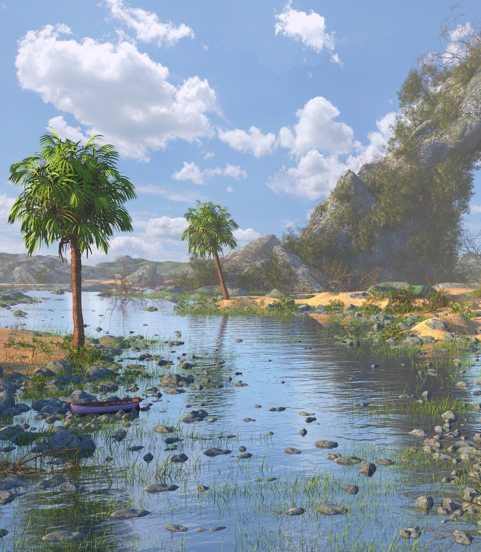 Fantasy Tropical Beach Environment Model - TurboSquid 1759124
