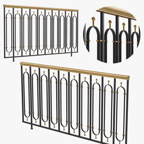 modelo 3d Art Deco style railing - TurboSquid 2093896