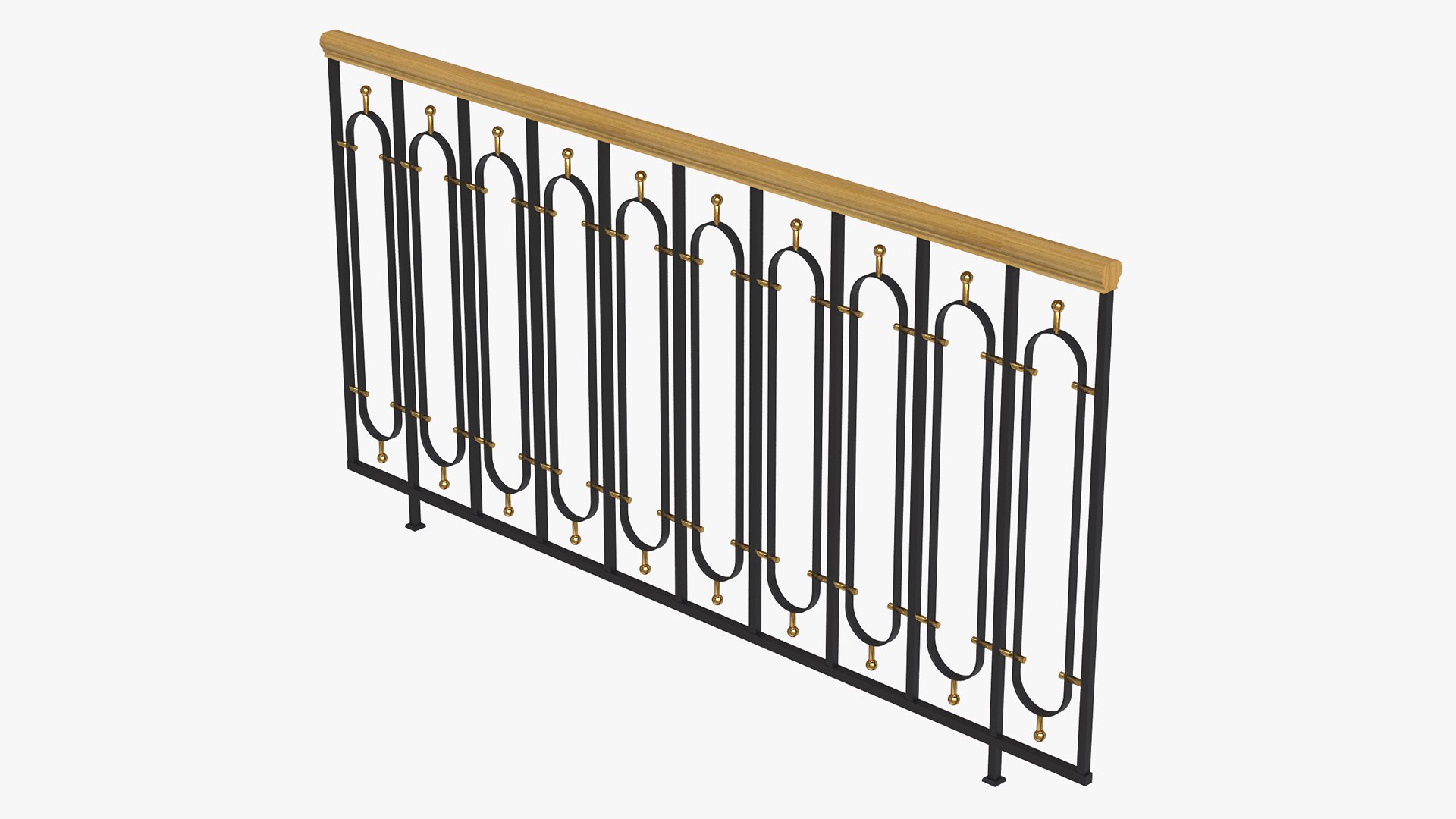 3D Art Deco Style Railing - TurboSquid 2093896