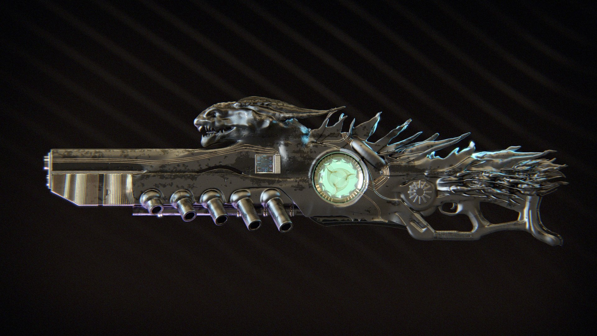 3D Alien Blaster Weapon Model - TurboSquid 2321108