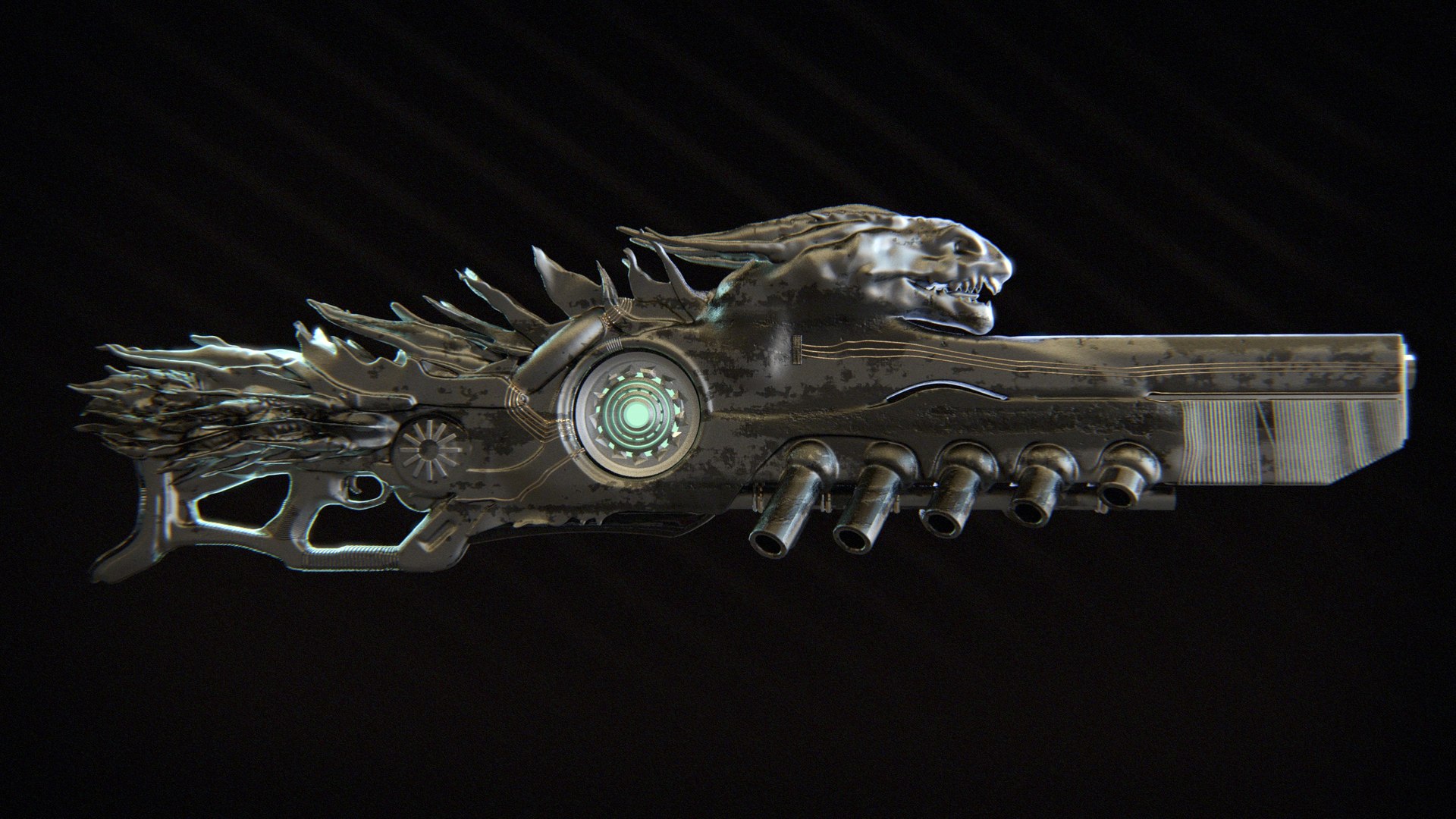 3D Alien Blaster Weapon Model - TurboSquid 2321108