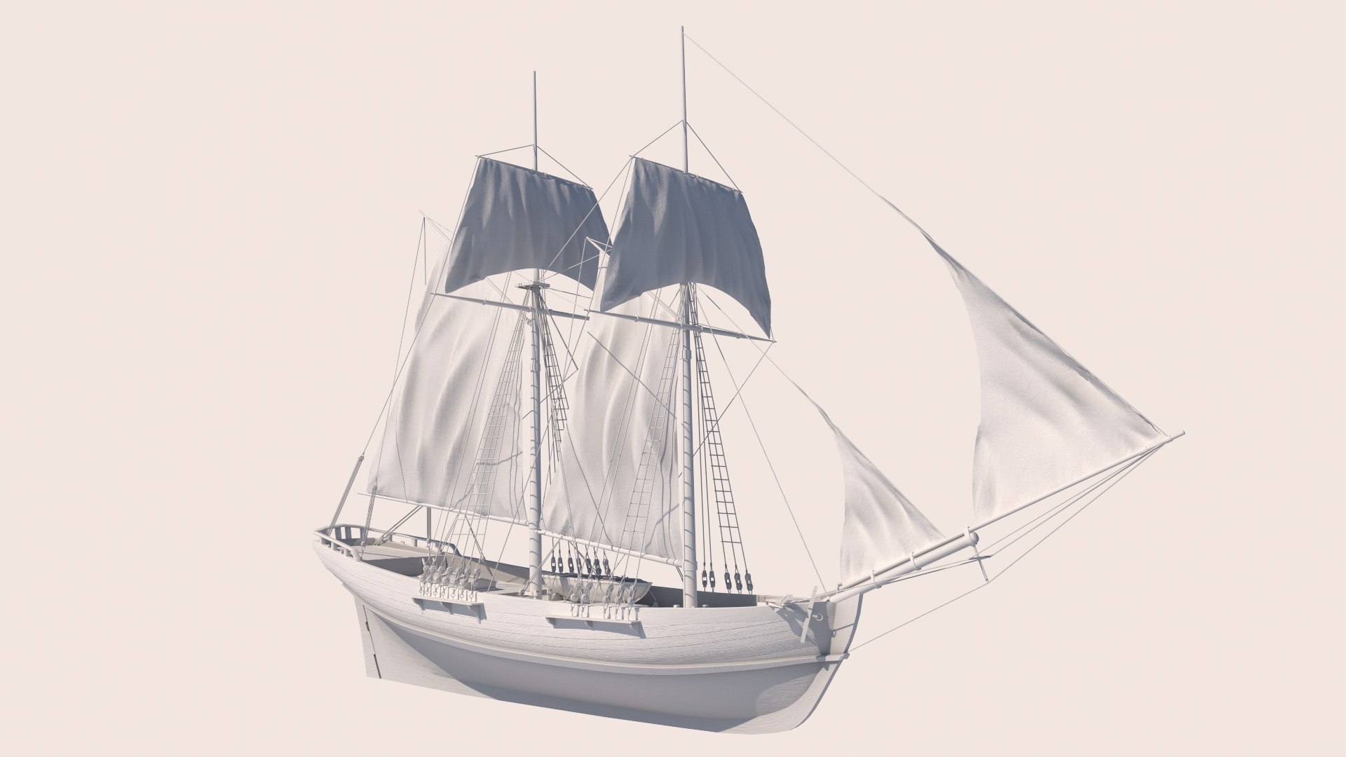 Schooner Classic Sailing Ship 3D Model 3D - TurboSquid 2459366