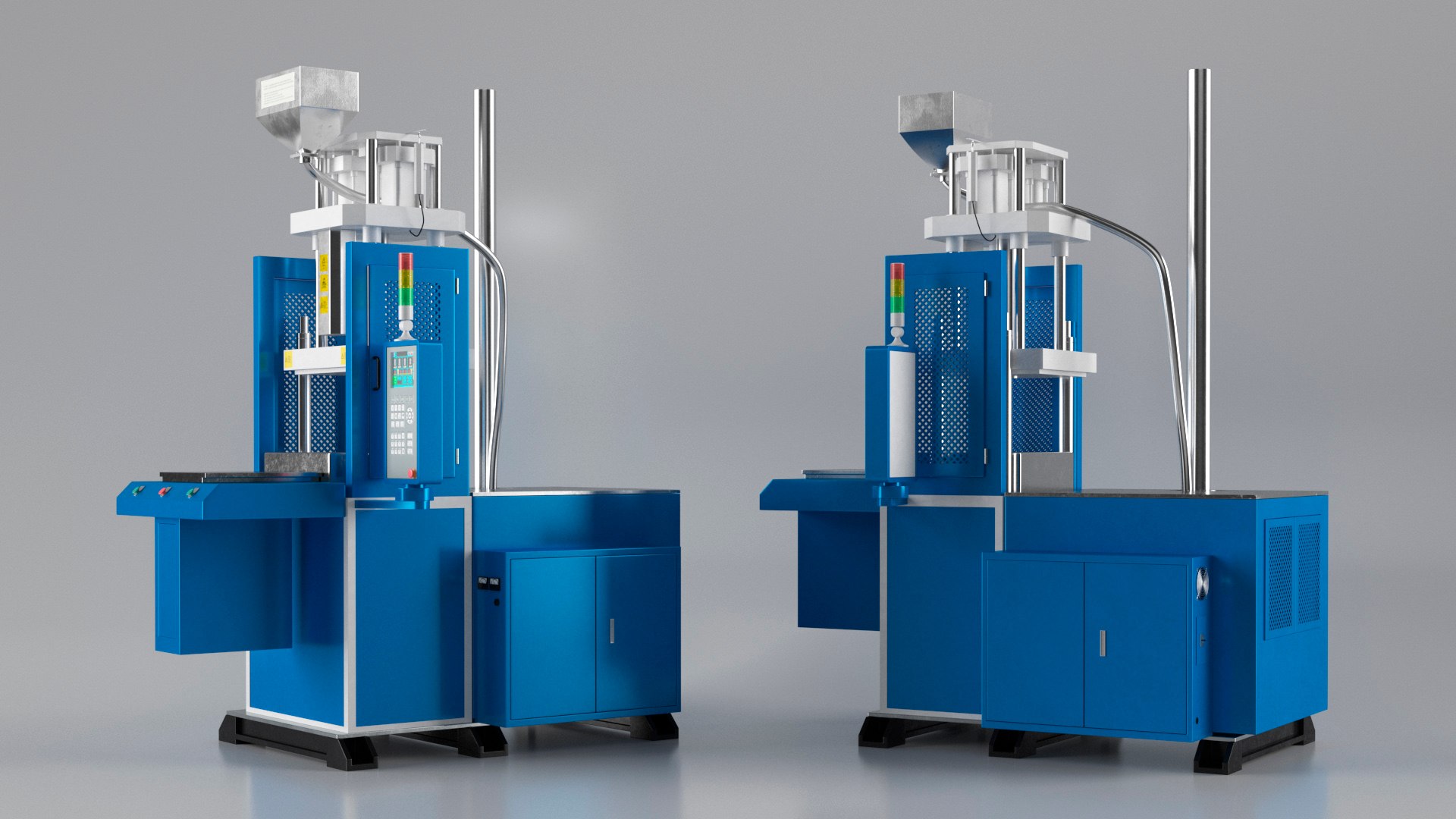 3D Model Vertical Plastic Injection Molding Machine Blue - TurboSquid ...