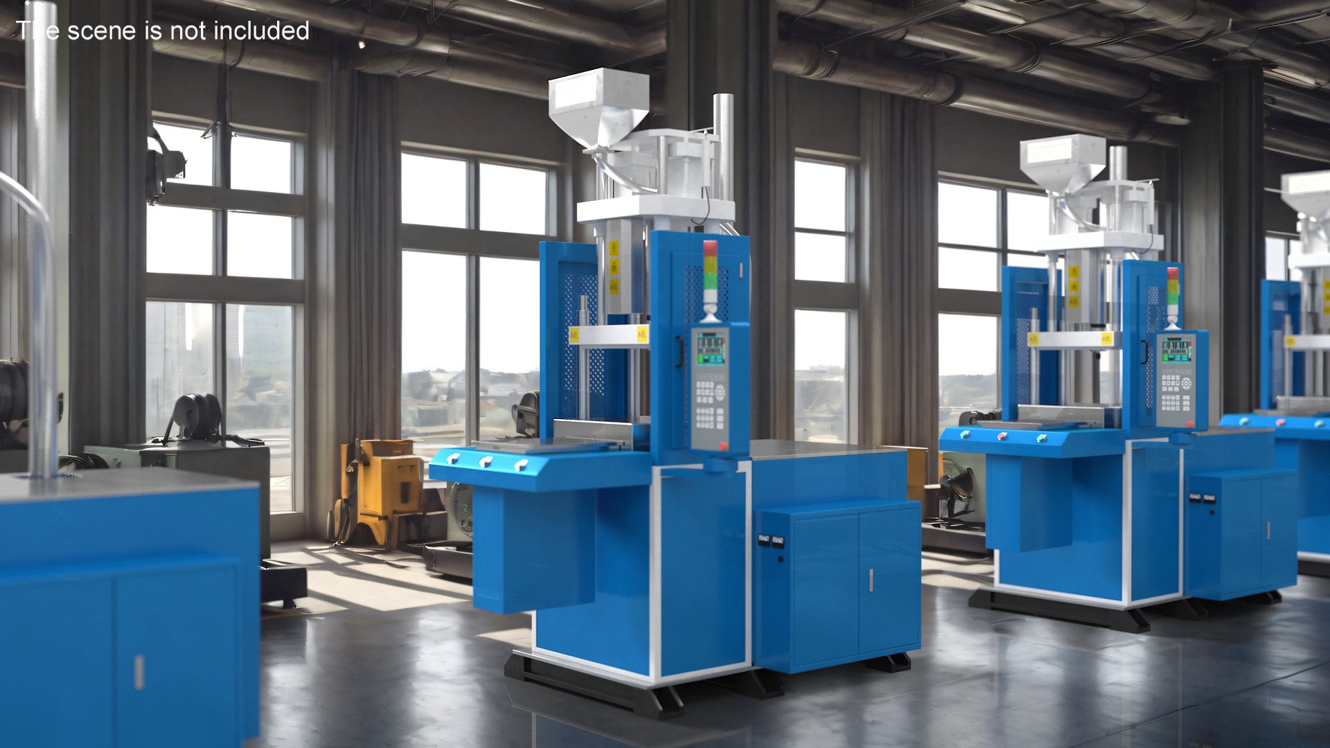 3D Model Vertical Plastic Injection Molding Machine Blue - TurboSquid ...