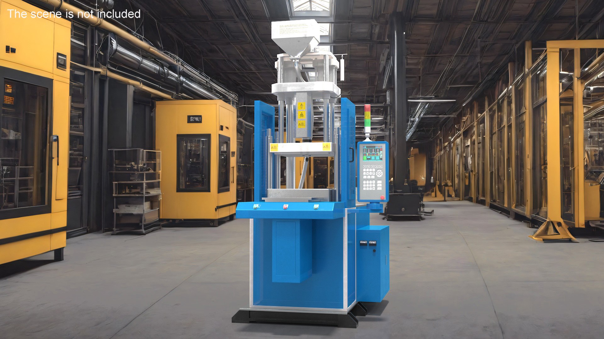 3D Model Vertical Plastic Injection Molding Machine Blue - TurboSquid ...