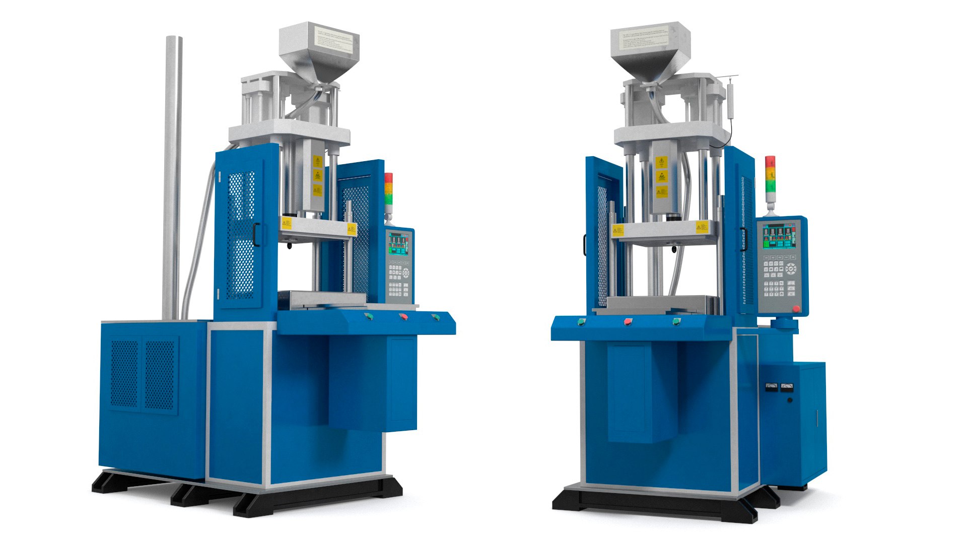 3D Model Vertical Plastic Injection Molding Machine Blue - TurboSquid ...