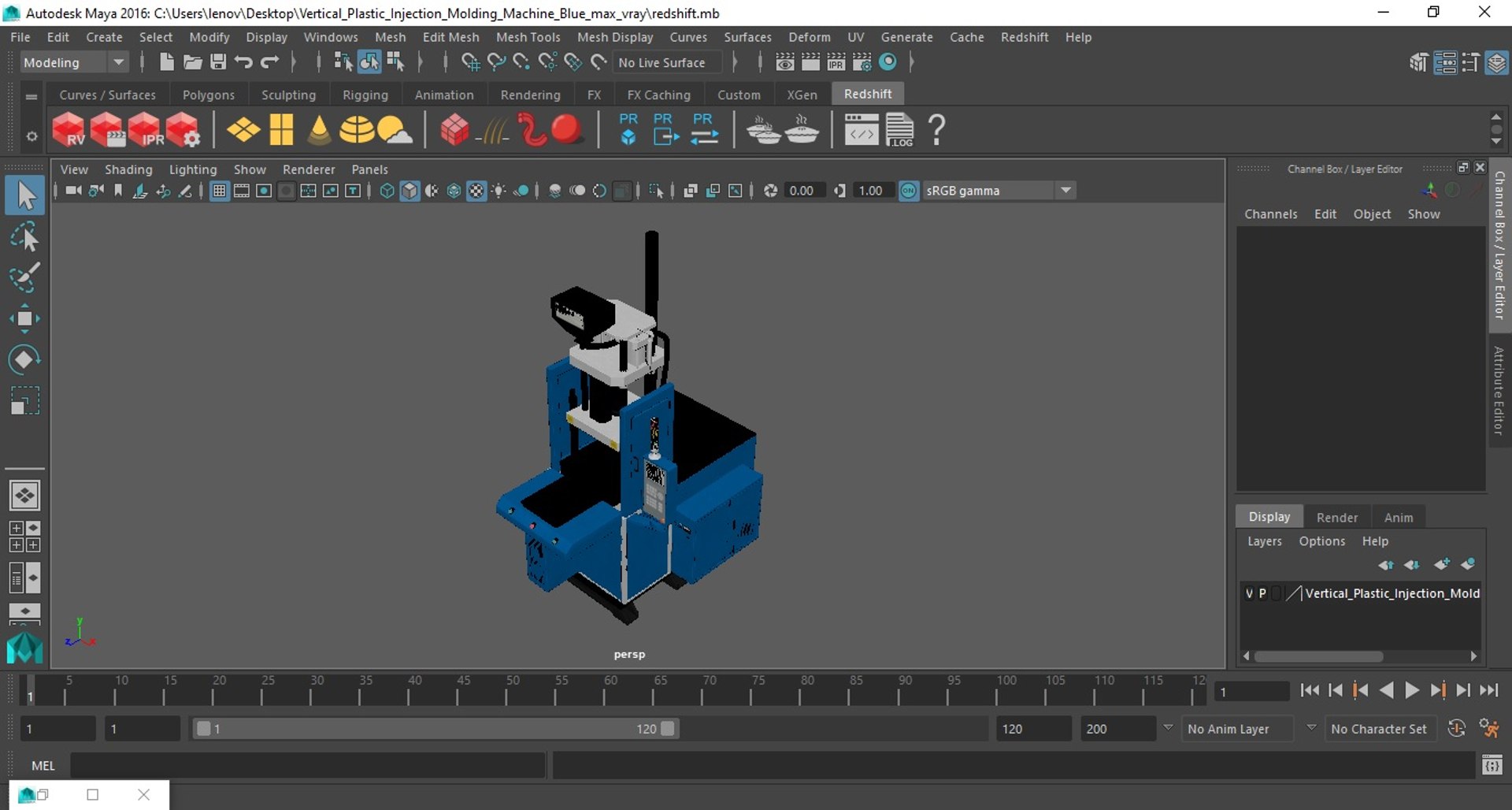 3D Model Vertical Plastic Injection Molding Machine Blue - TurboSquid ...