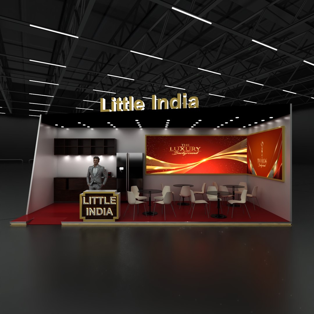 Free 3D Luxury Little India 3 Side Wall 3x8 Exhibition Booth ...