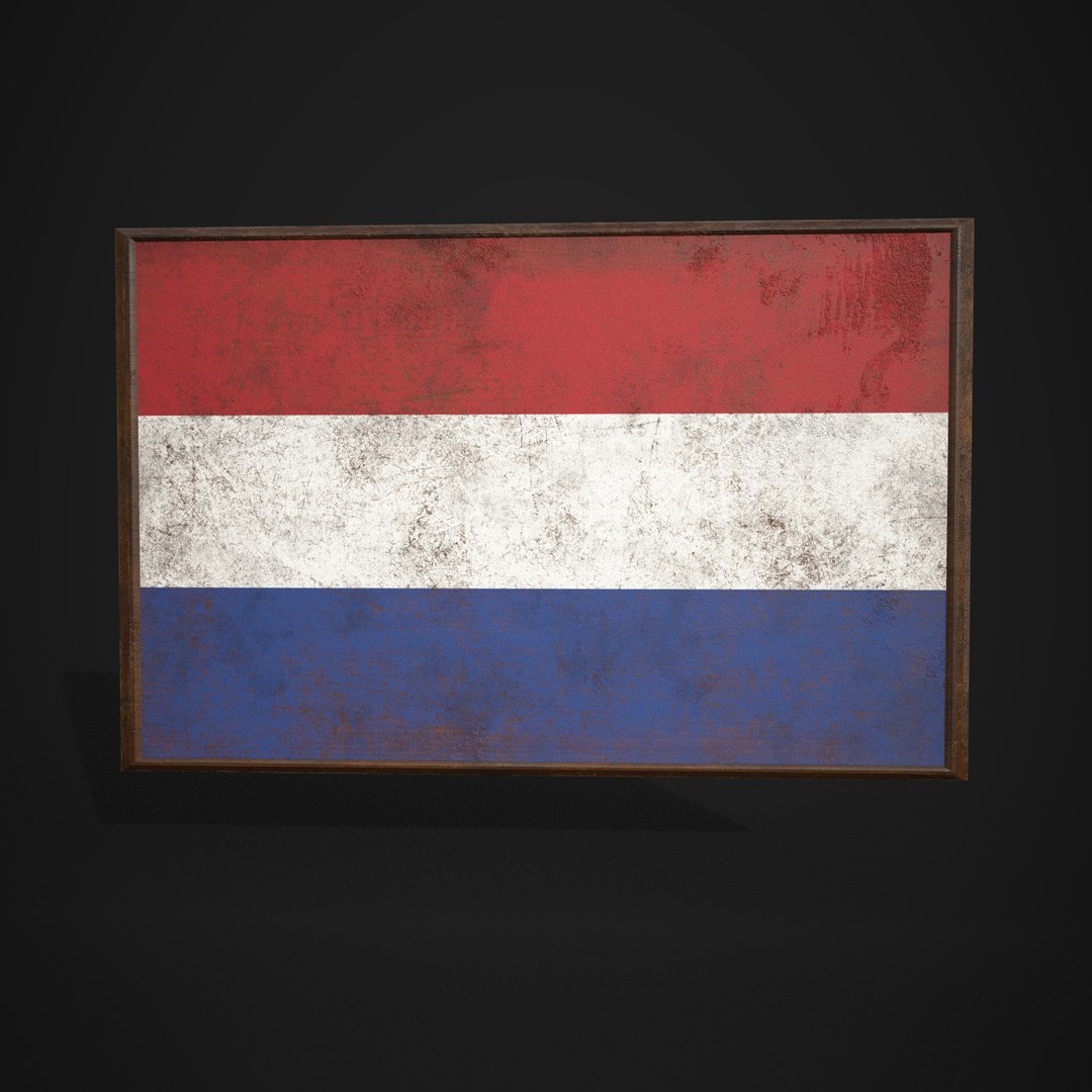 Old Picture Frame With Netherlands Flag - Game Ready PBR Low-poly 3D ...