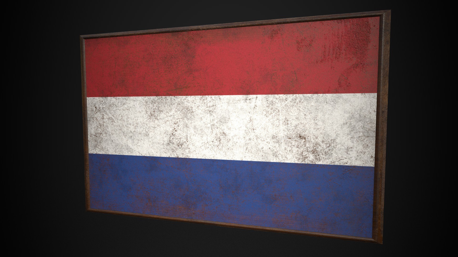 Old Picture Frame With Netherlands Flag - Game Ready PBR Low-poly 3D ...