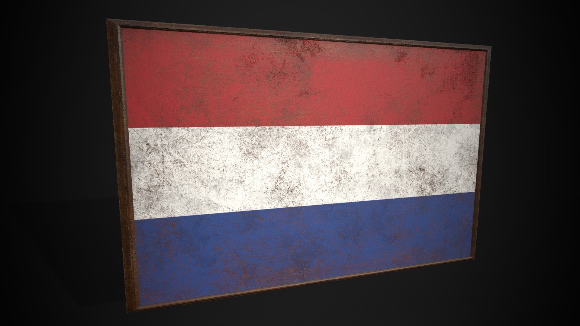 Old Picture Frame With Netherlands Flag - Game Ready PBR Low-poly 3D ...