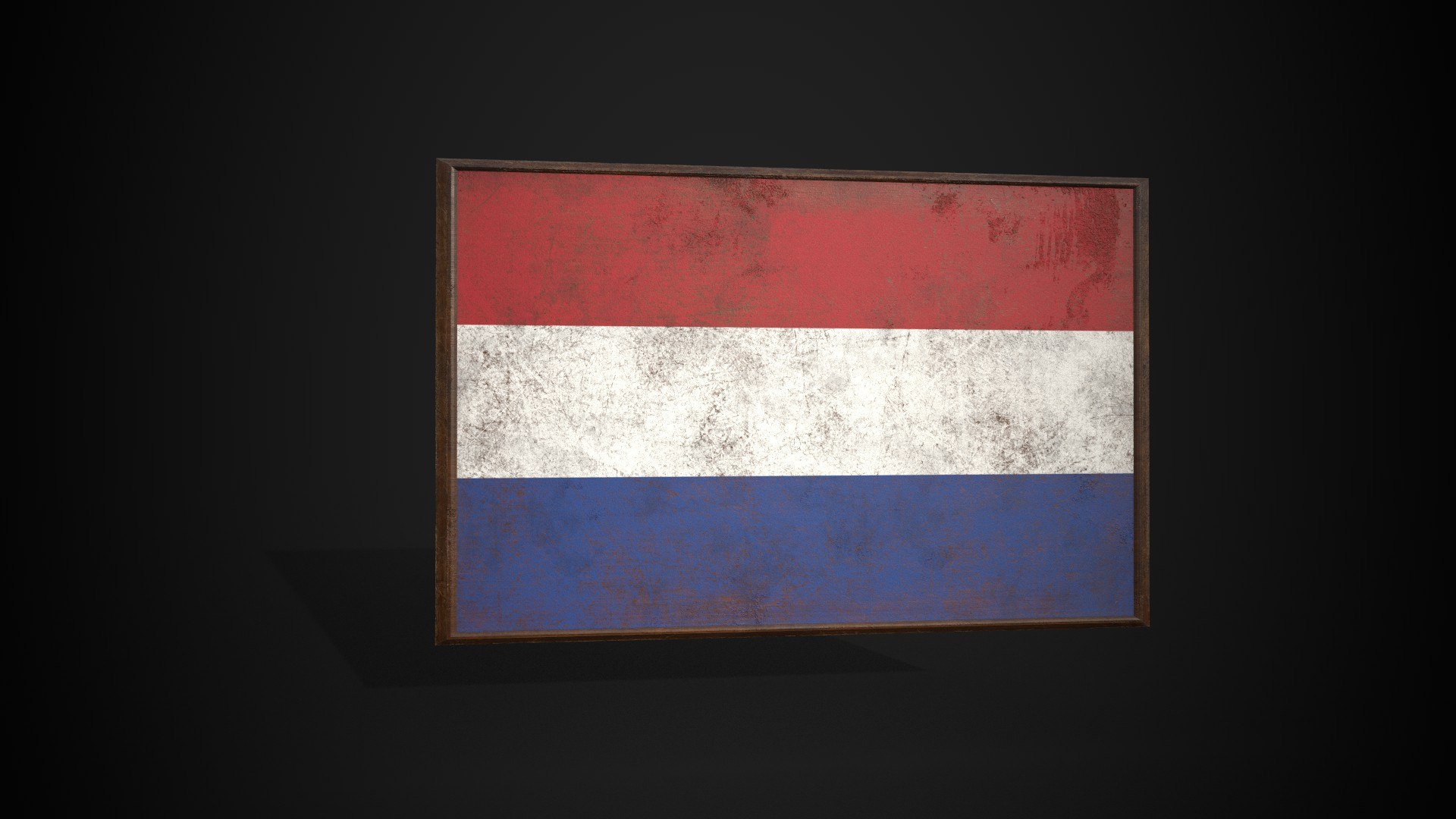 Old Picture Frame With Netherlands Flag - Game Ready PBR Low-poly 3D ...