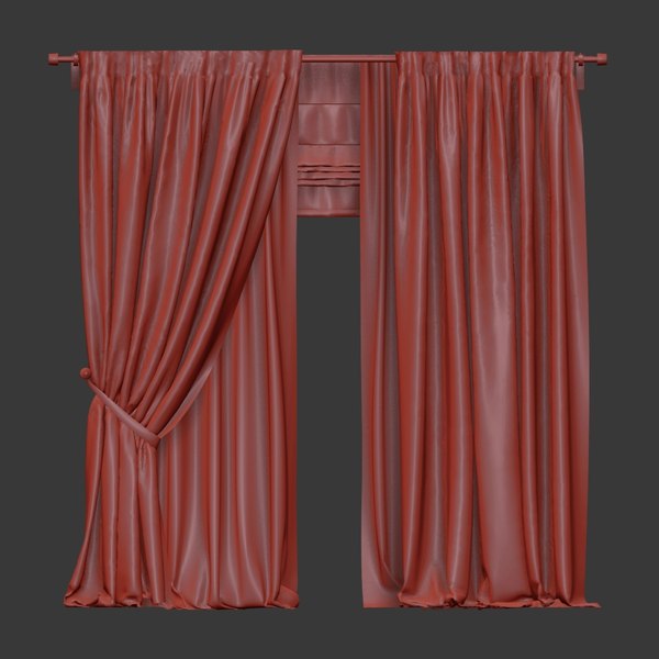 3D tulle white curtain model - TurboSquid 1384225
