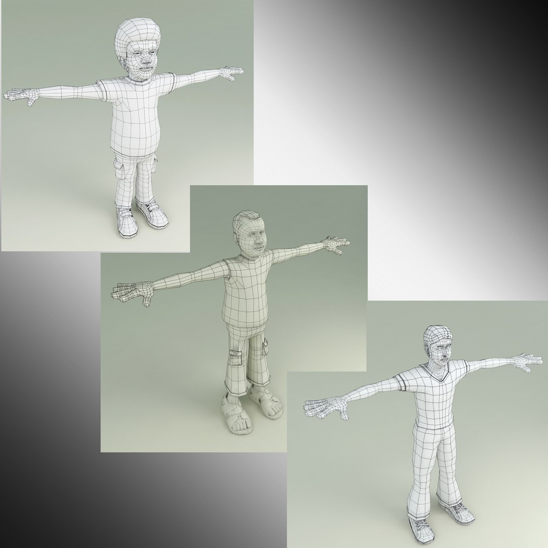 3D 3 Characters Model - TurboSquid 1325686