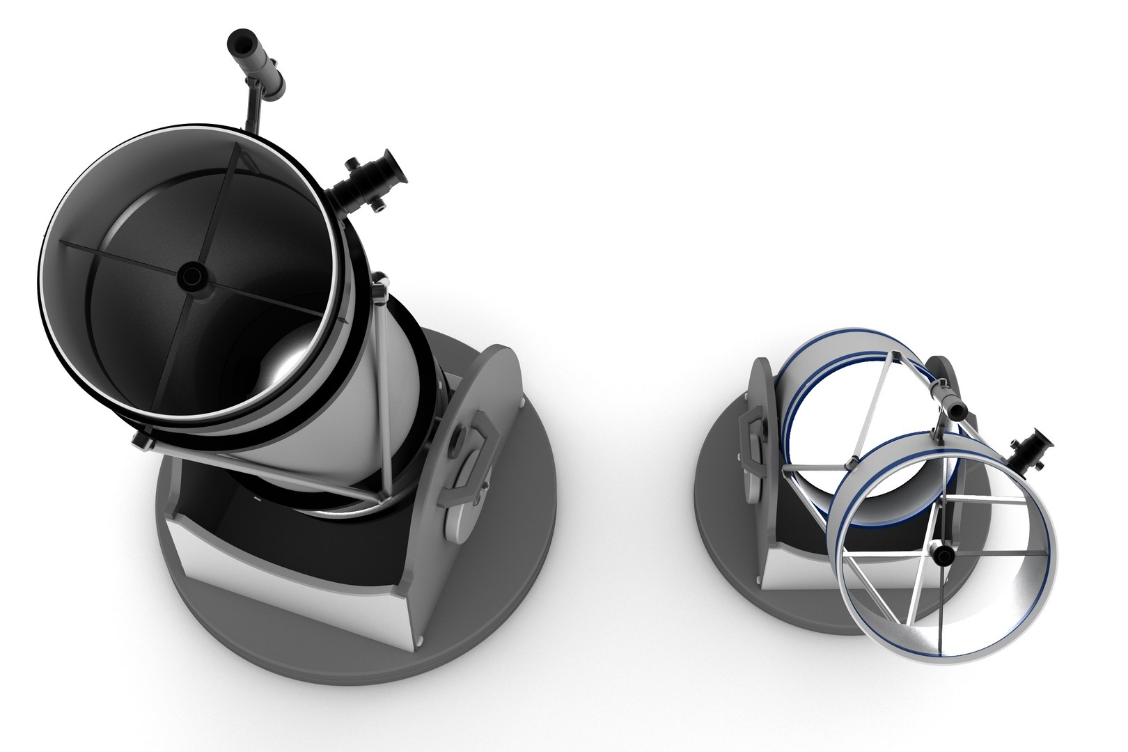 3d Model Of Telescopes : Refractor Reflector