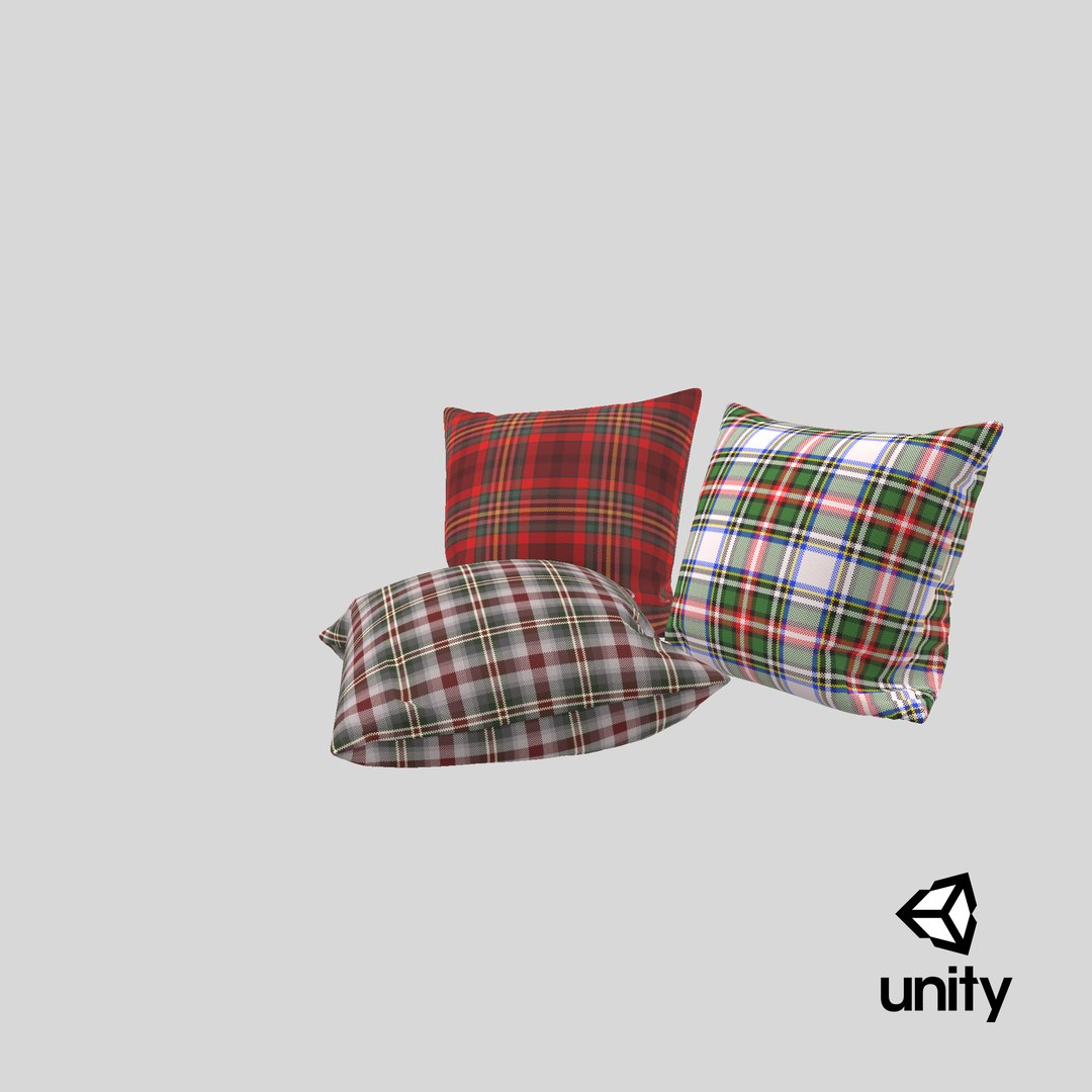 3D Tartan Pillows V4 Model - TurboSquid 1718707