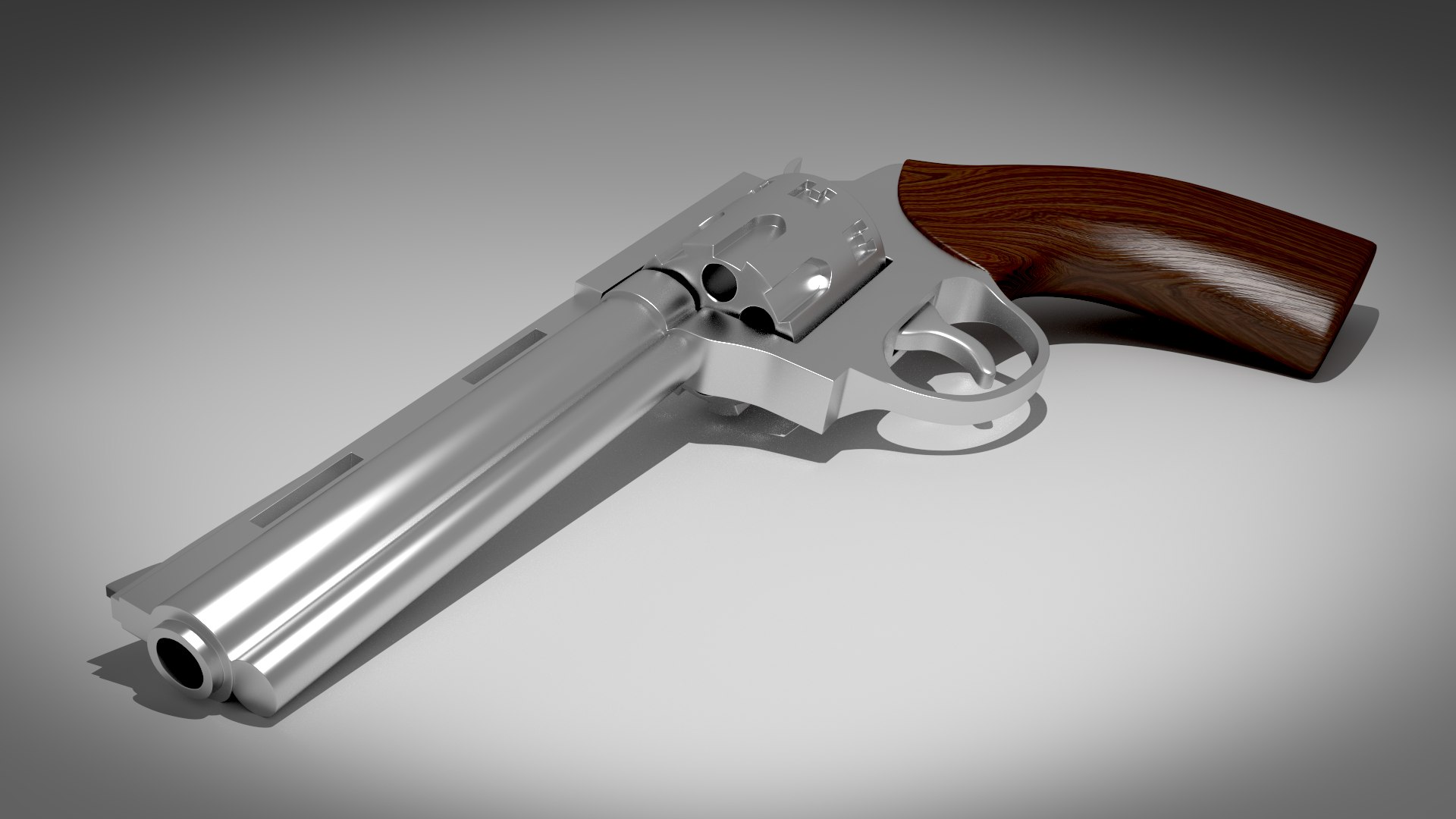 3d Revolver Western Handgun Model