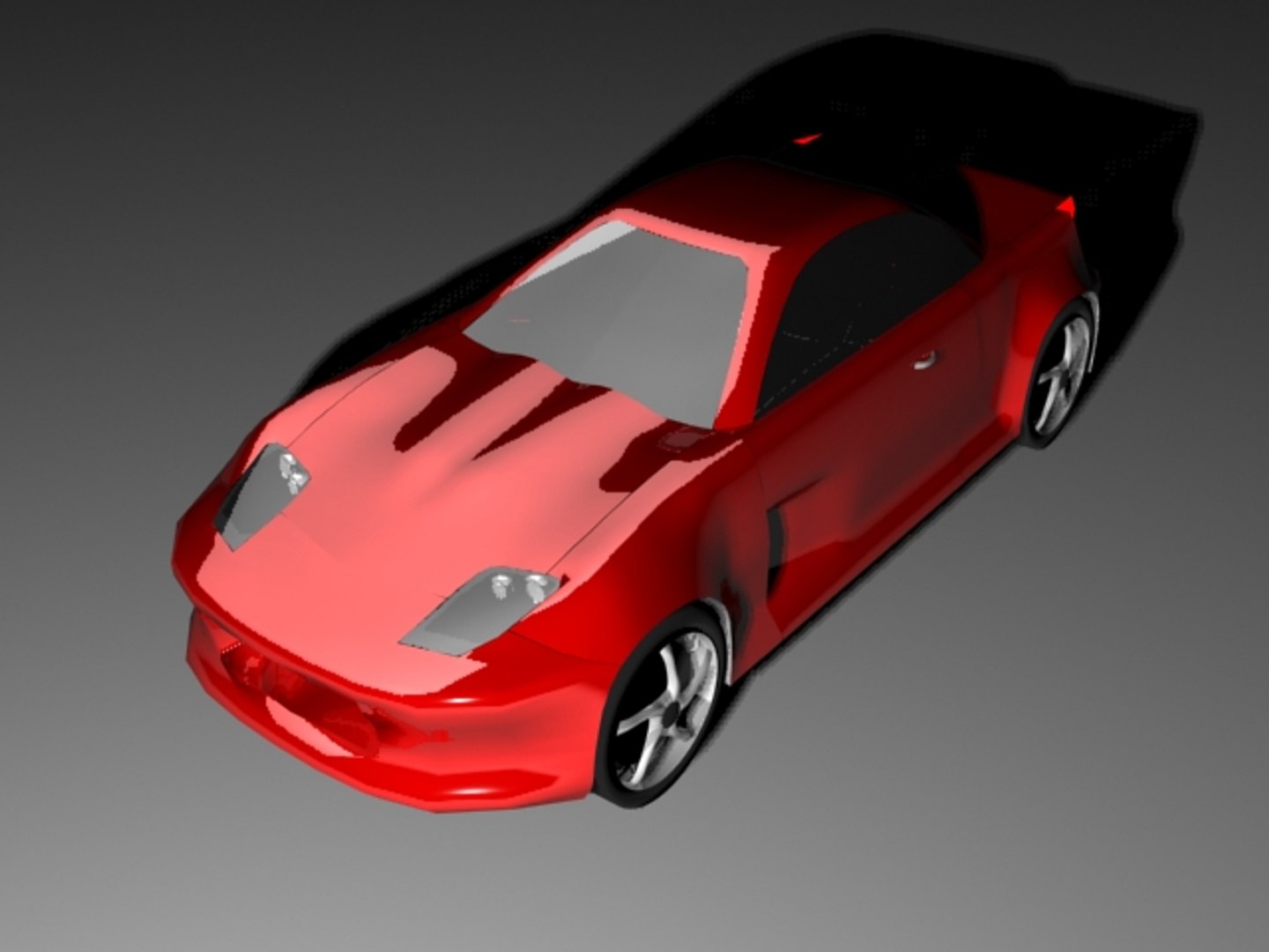 free red sports car 3d model