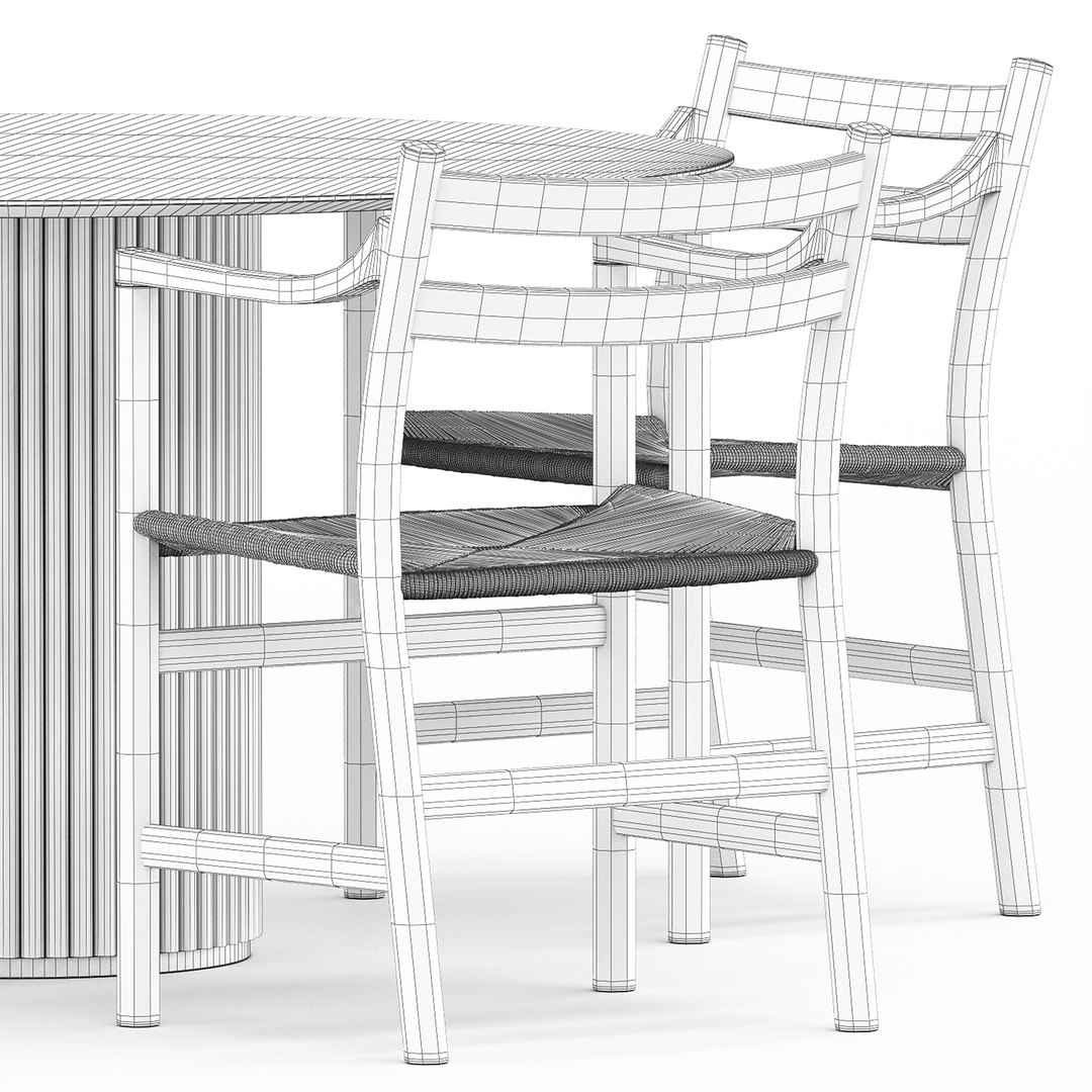 3D CH46 Chair And CH47 Chair And Palais Royal Table - TurboSquid 1797940
