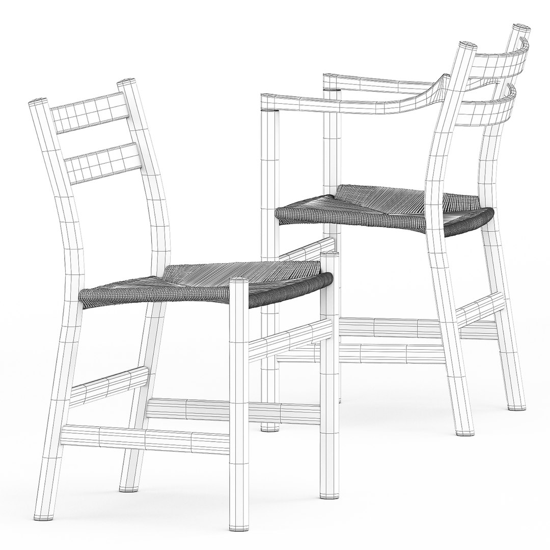 3D CH46 Chair And CH47 Chair And Palais Royal Table - TurboSquid 1797940