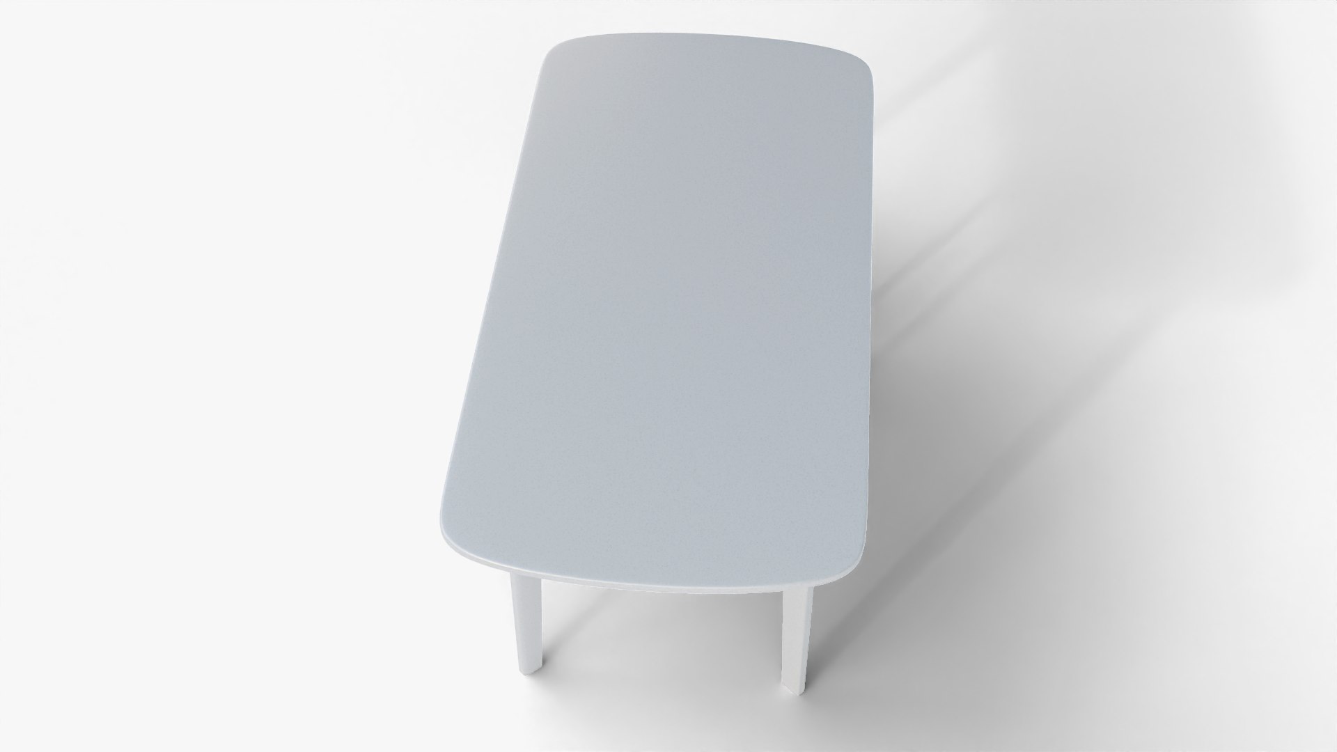 3D Realistic Rectangular White Table 3D Asset - Perfect For Kitchen ...