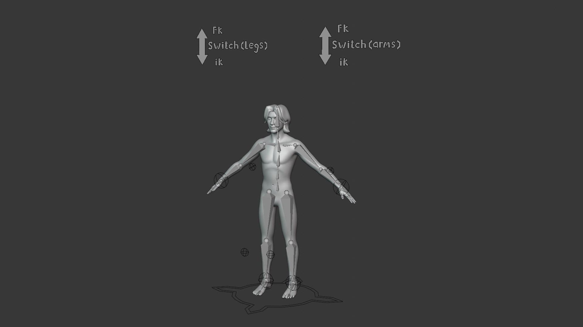 3D Stylized Standard Human Body Base Mesh 3D Model Rigged With IKFK ...