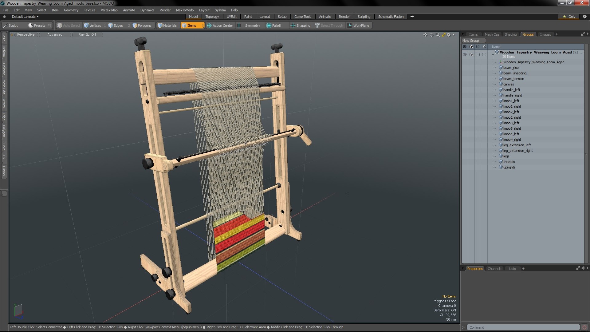 Wooden Tapestry Weaving Loom Aged 3D model - TurboSquid 2083651