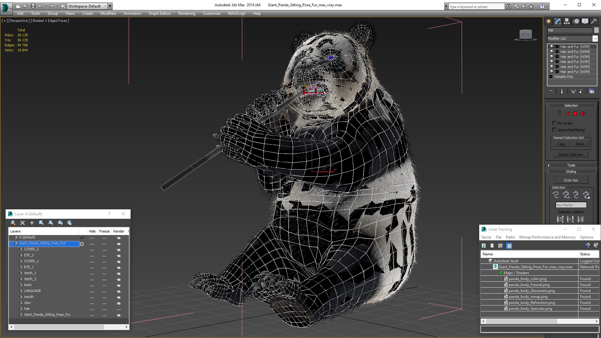 3D Giant Panda Sitting Pose Fur - TurboSquid 1812168