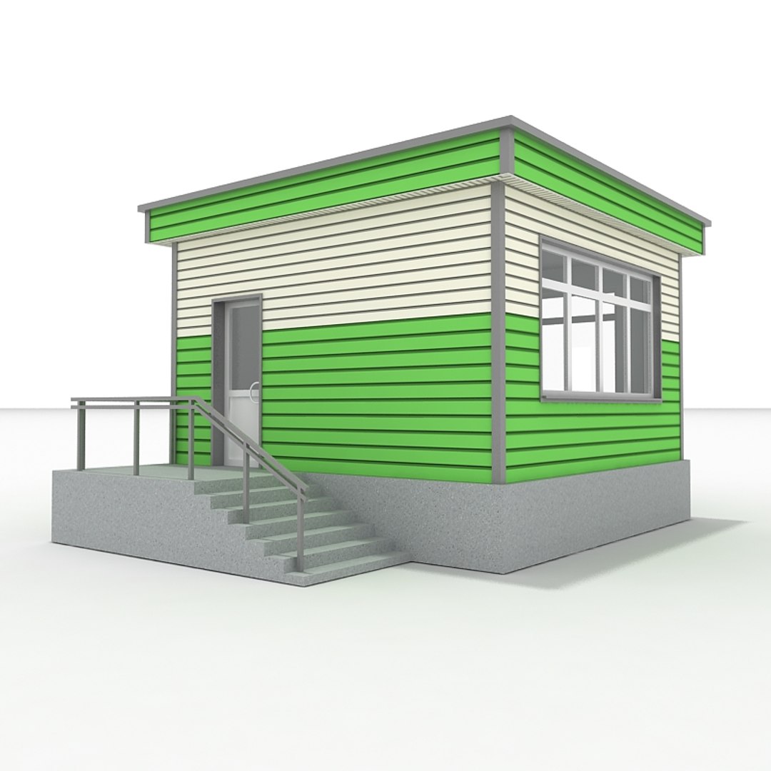 3d guard building 02 model