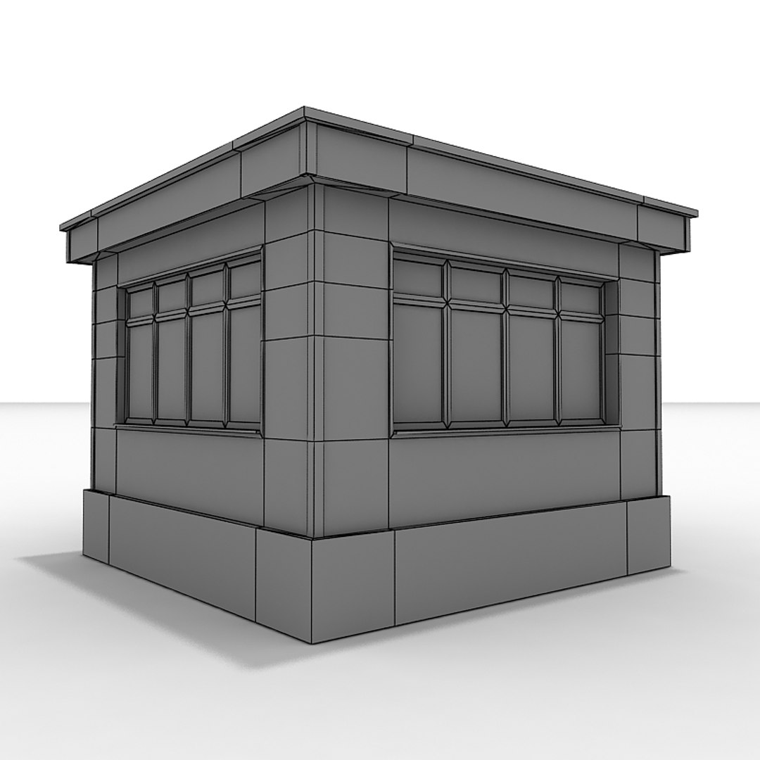 3d guard building 02 model