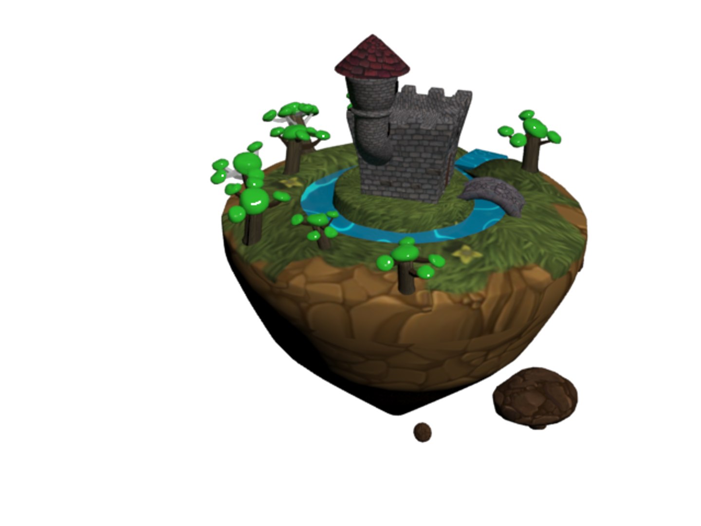 Tower Island 3D Model - TurboSquid 1471079