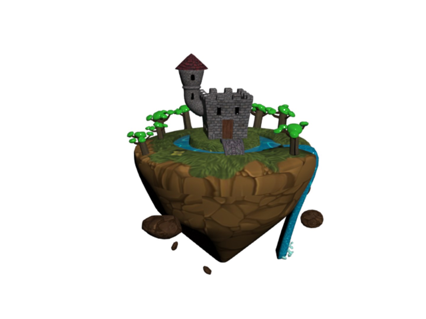 Tower Island 3D Model - TurboSquid 1471079