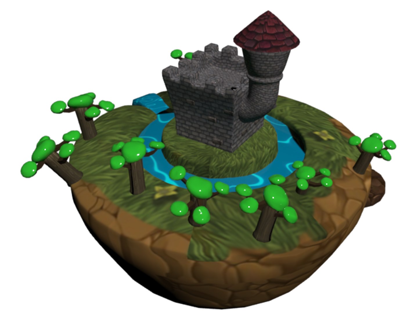Tower Island 3D Model - TurboSquid 1471079