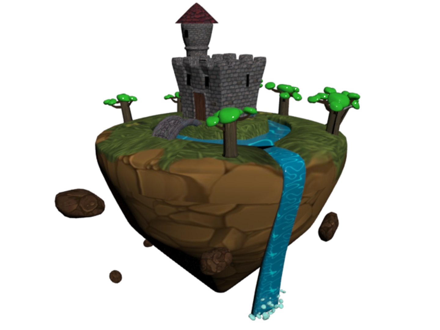 Tower Island 3D Model - TurboSquid 1471079