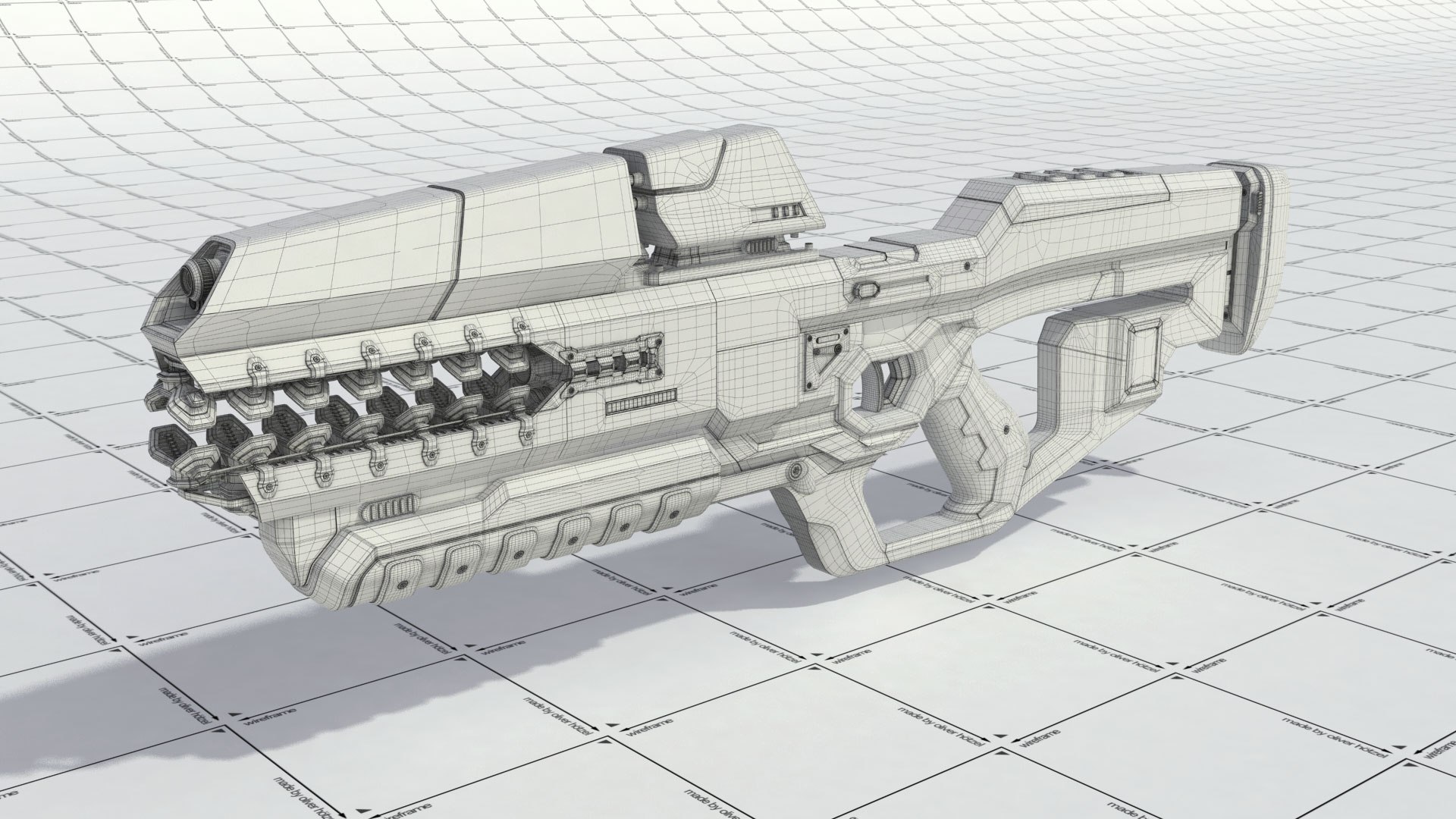 3d Rifle Rail Gun Model