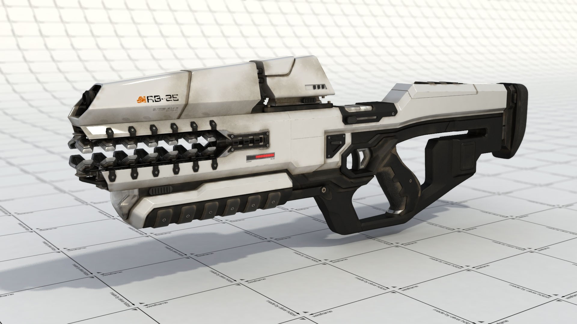 3d Rifle Rail Gun Model