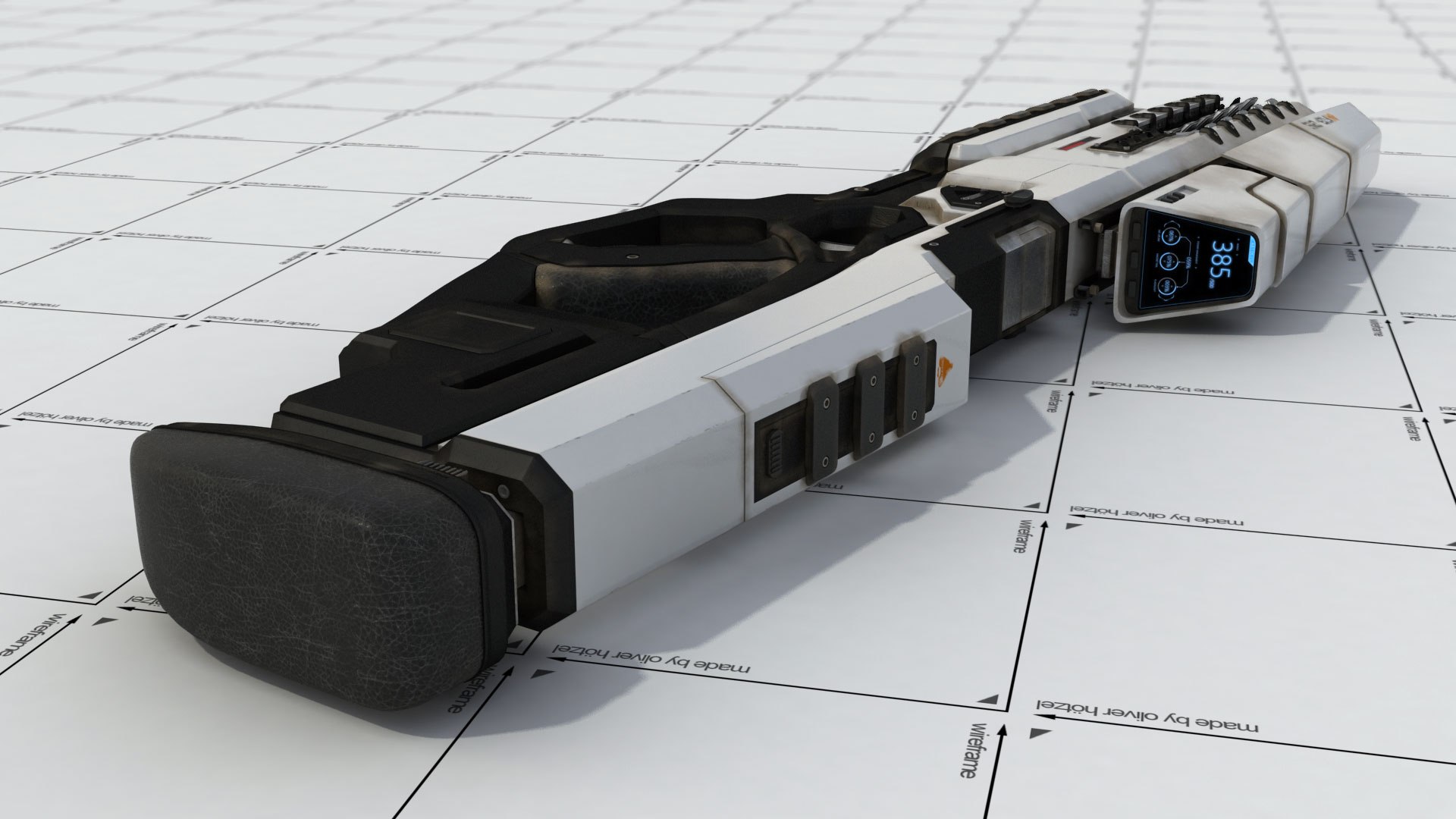 3d Rifle Rail Gun Model