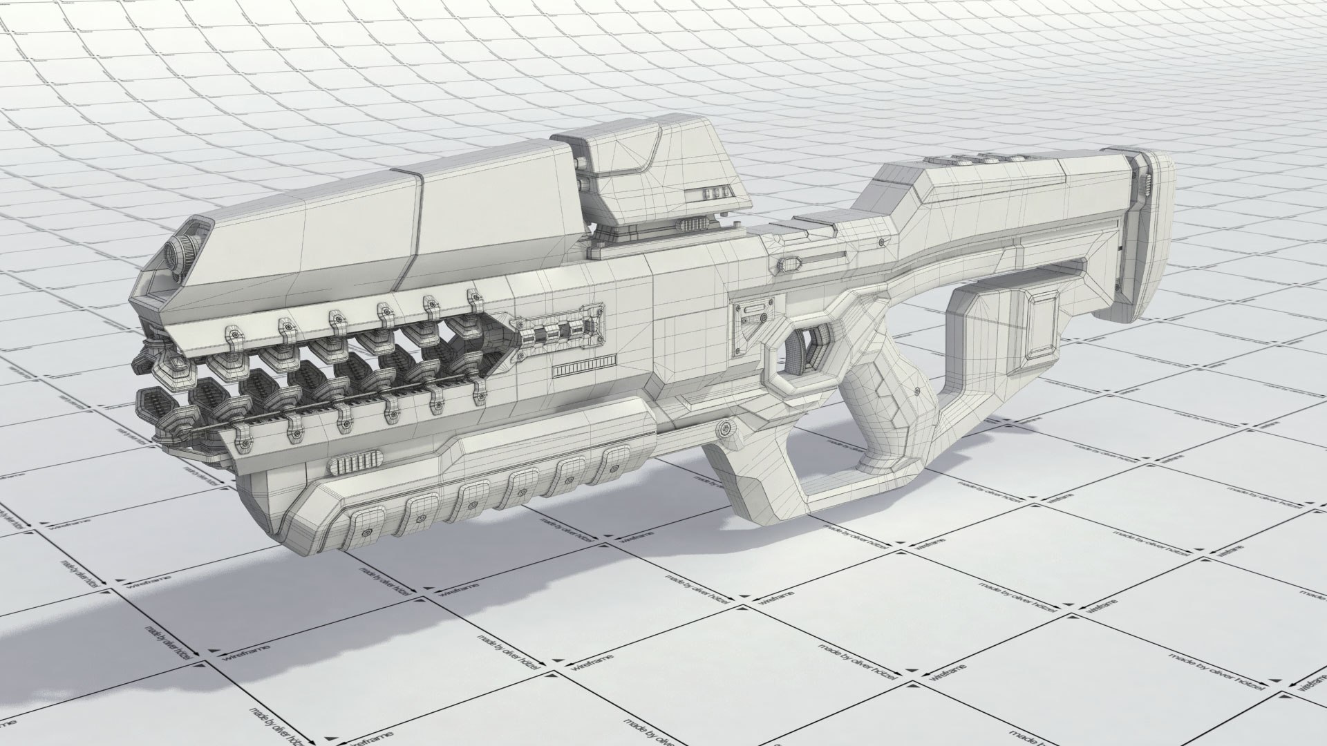 3d Rifle Rail Gun Model