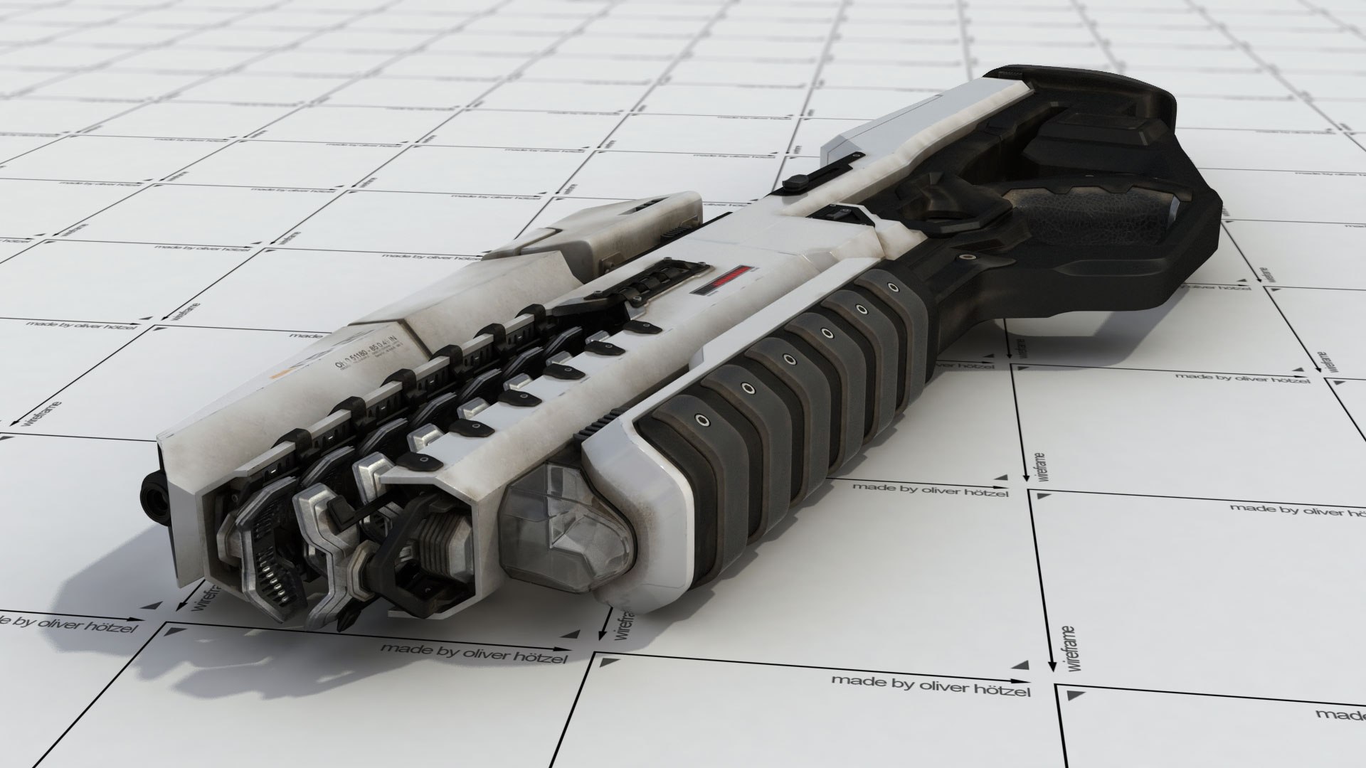 3d Rifle Rail Gun Model