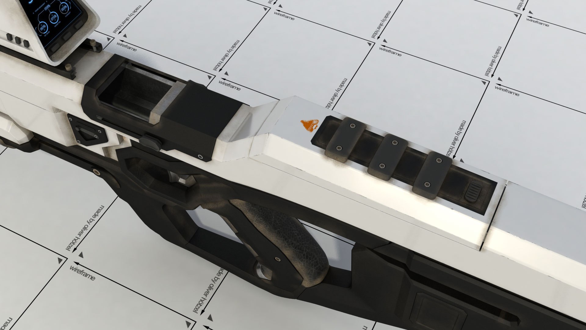 3d Rifle Rail Gun Model