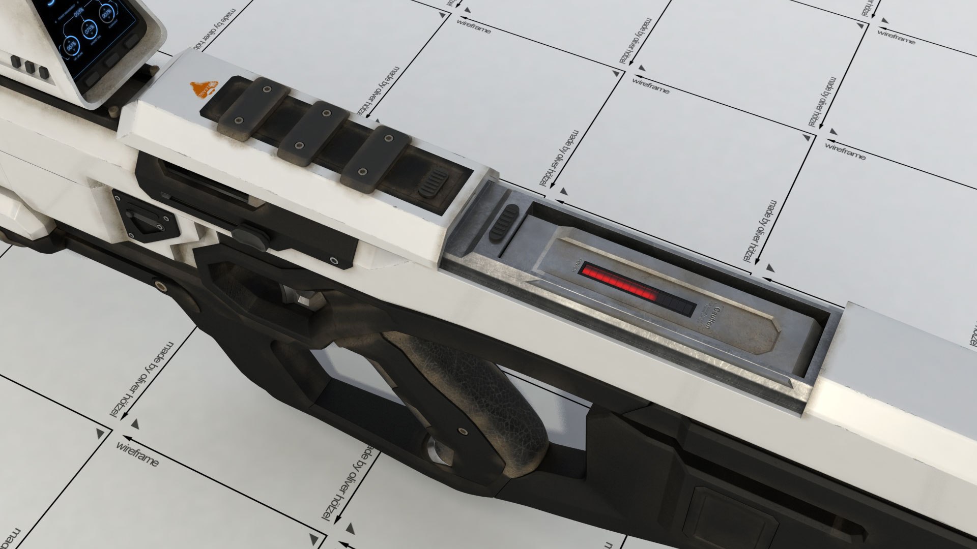 3d Rifle Rail Gun Model