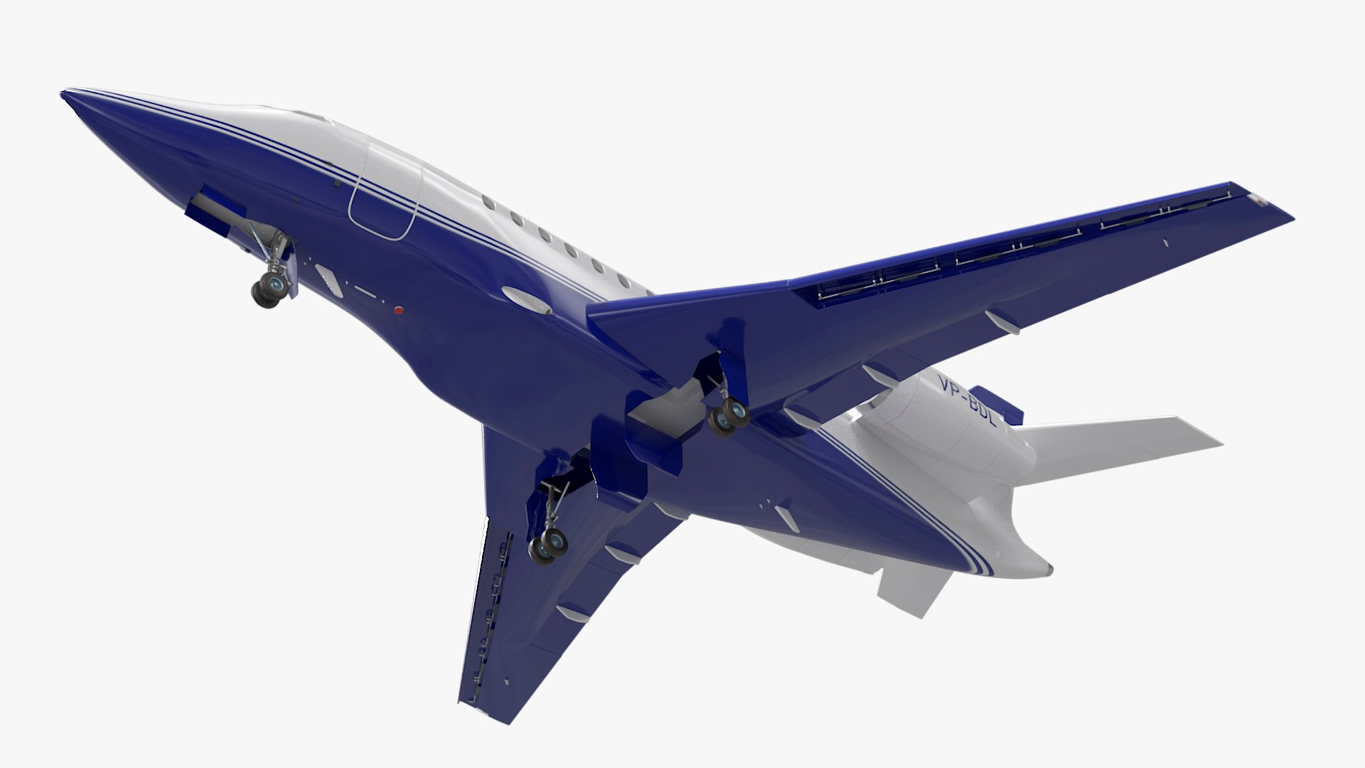 3D Business Jet Dassault Falcon 2000 Blue - TurboSquid 2384078