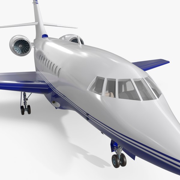 modelo 3d Avión comercial Dassault Falcon 2000 Azul - TurboSquid 2384078