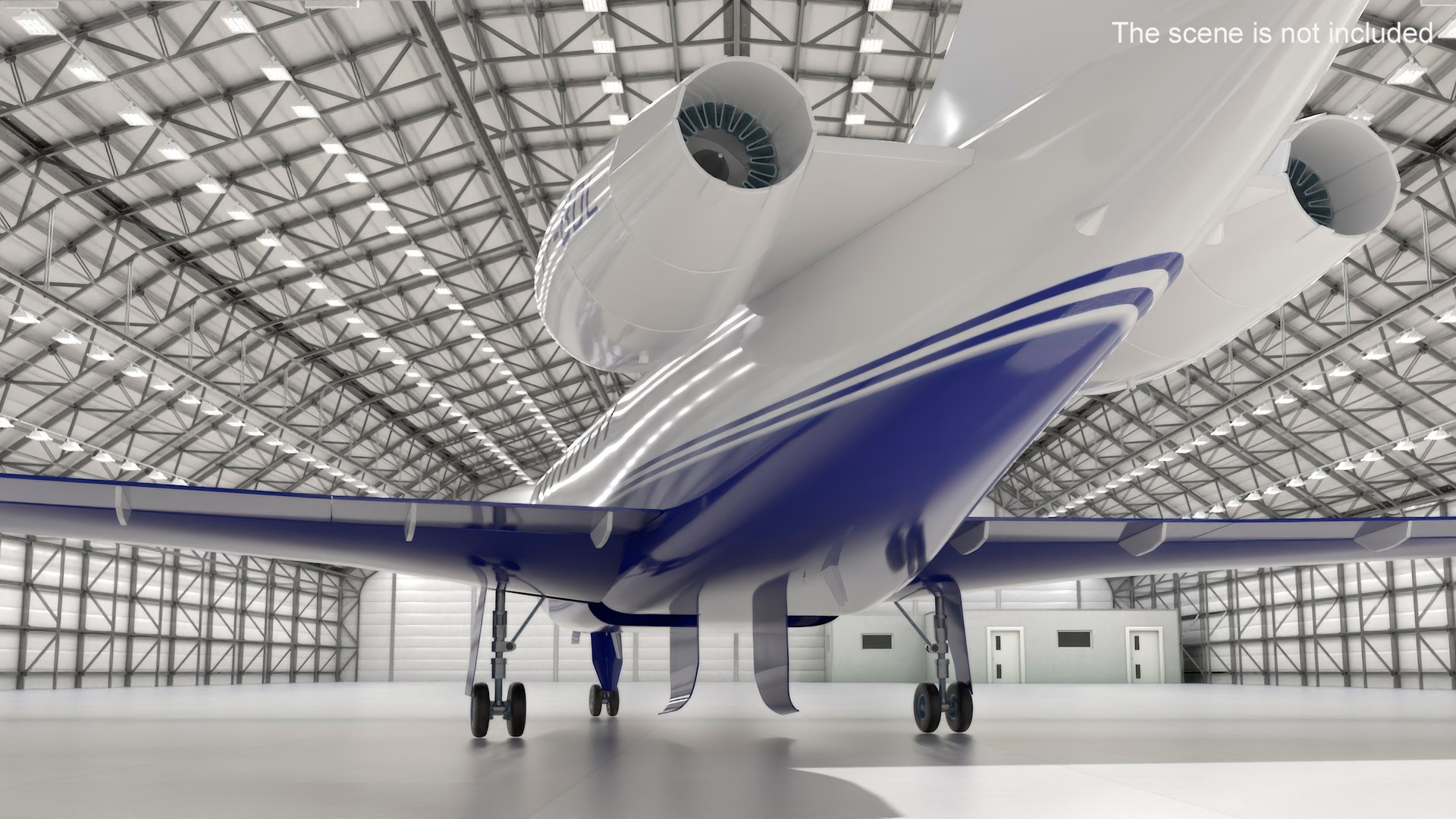 3D Business Jet Dassault Falcon 2000 Blue - TurboSquid 2384078