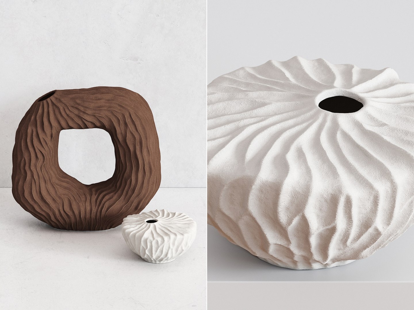 Wavy Textured Vases Model - TurboSquid 2152723