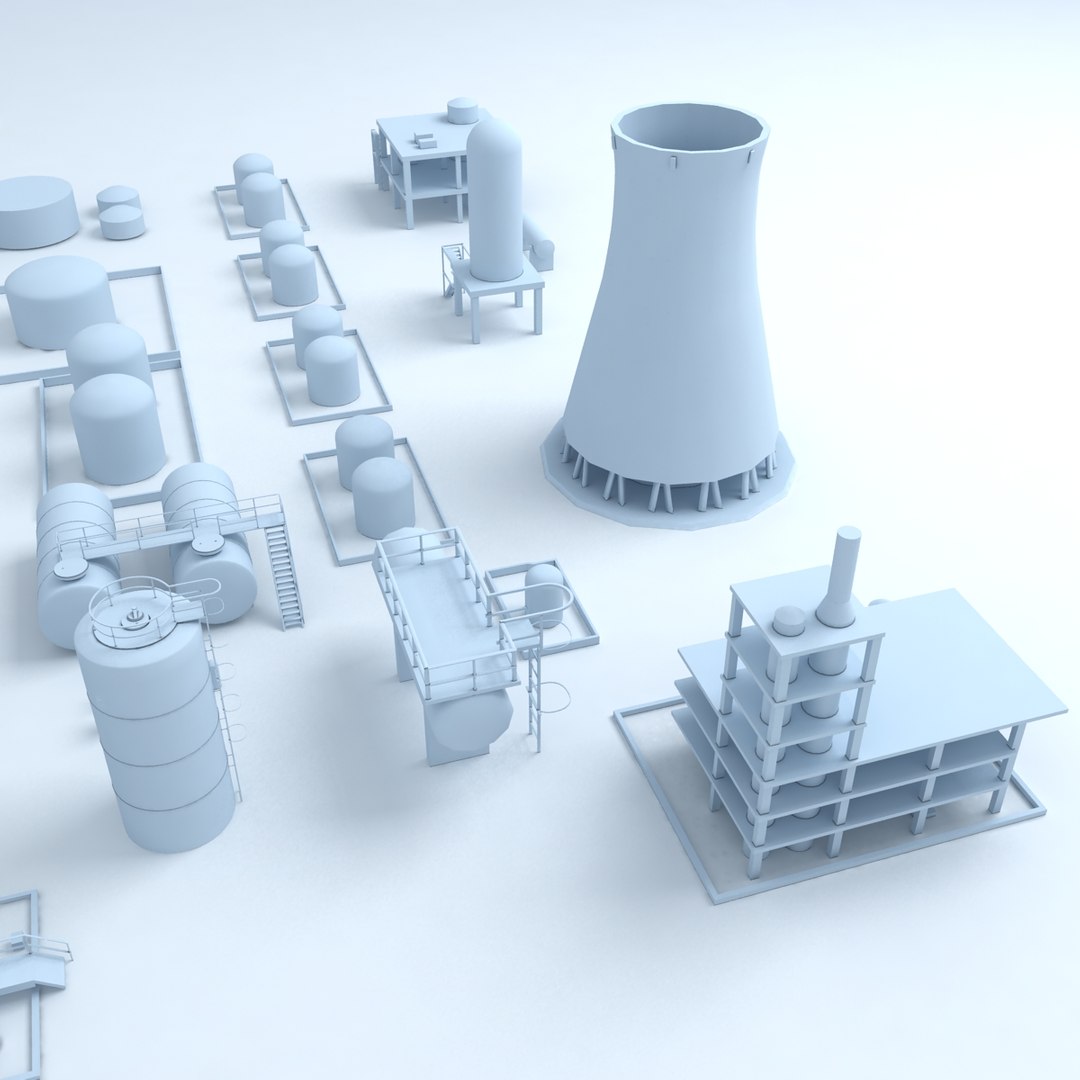 Factory Silos 3D Model - TurboSquid 1382207