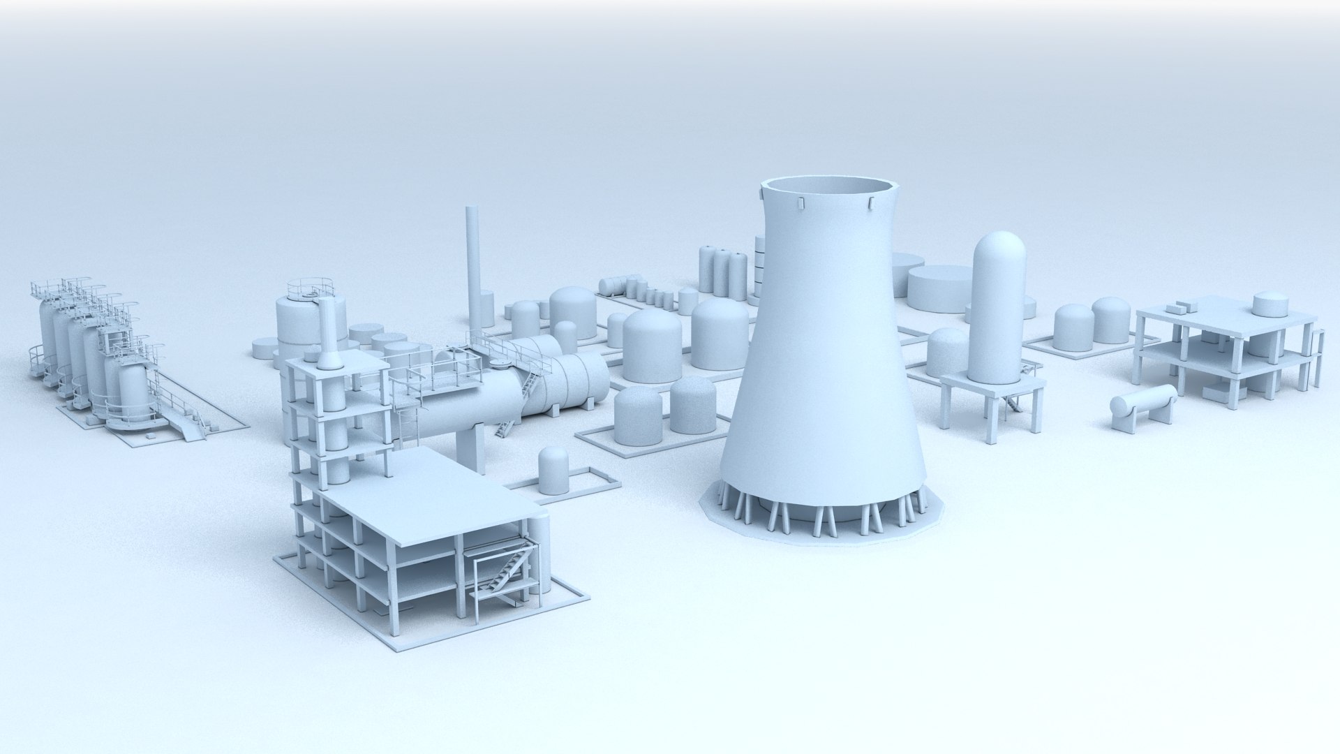 Factory Silos 3D Model - TurboSquid 1382207