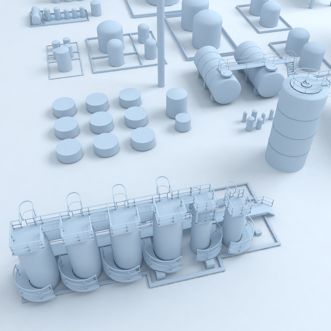 Factory Silos 3D Model - TurboSquid 1382207