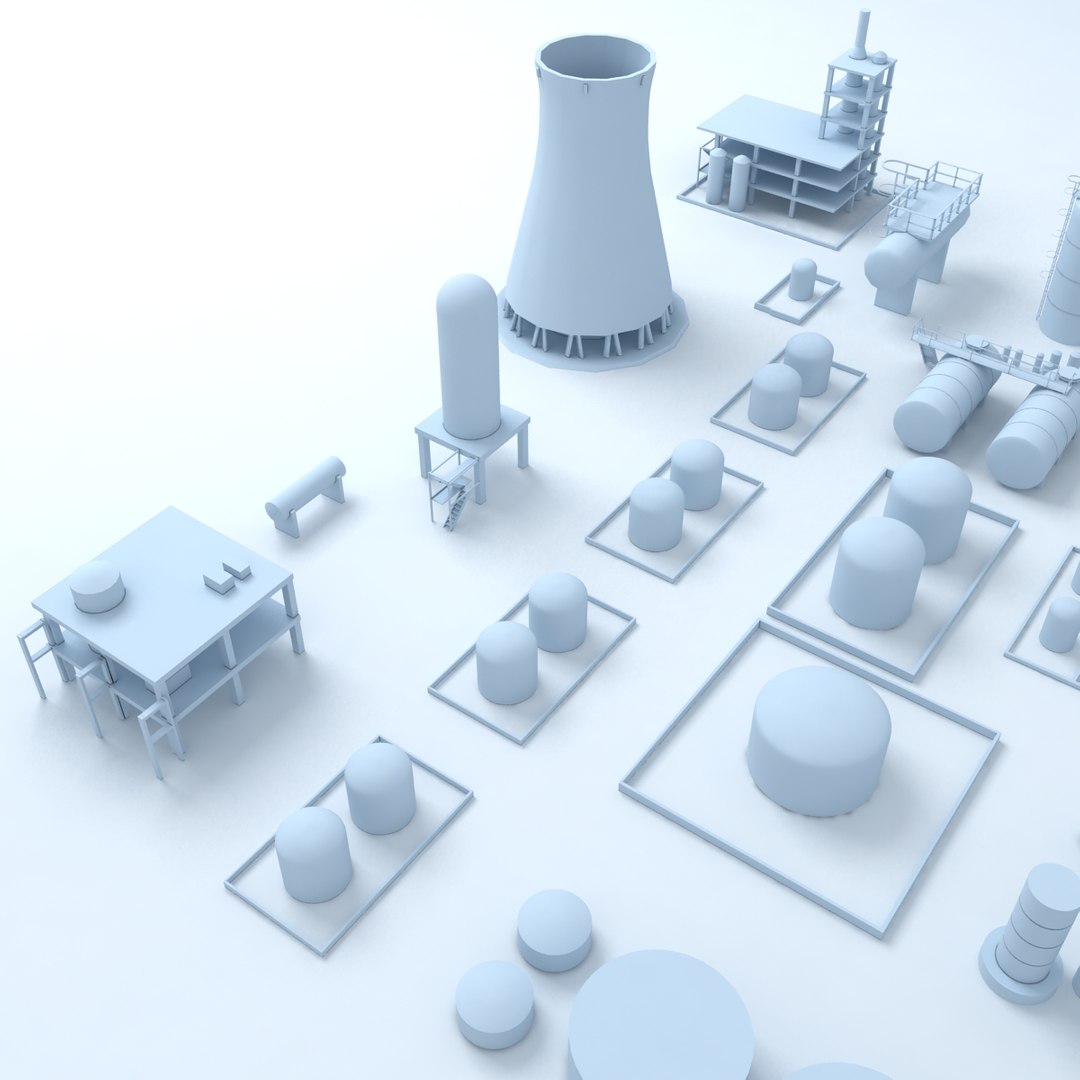 Factory Silos 3D Model - TurboSquid 1382207
