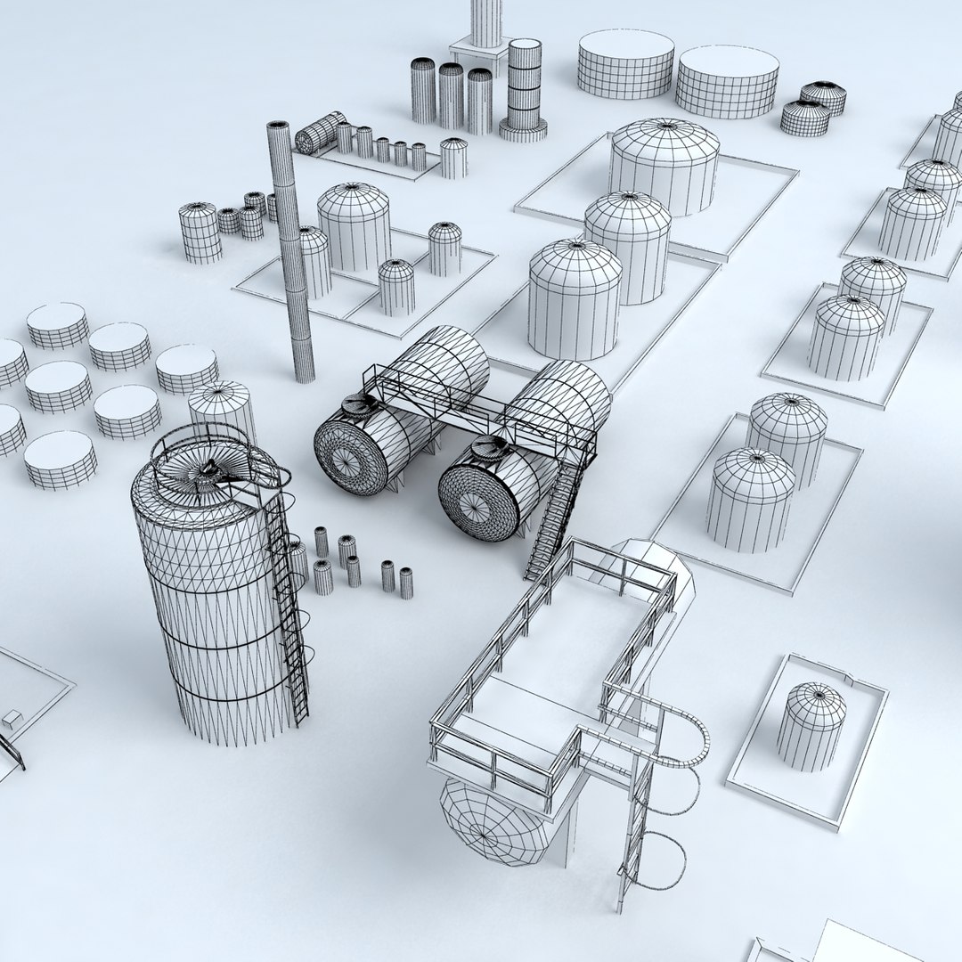 Factory Silos 3D Model - TurboSquid 1382207